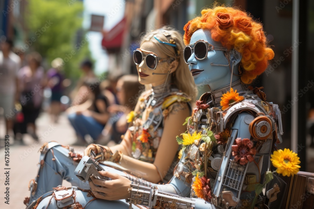 Street performers and artists showcasing their talents at a summer arts ...