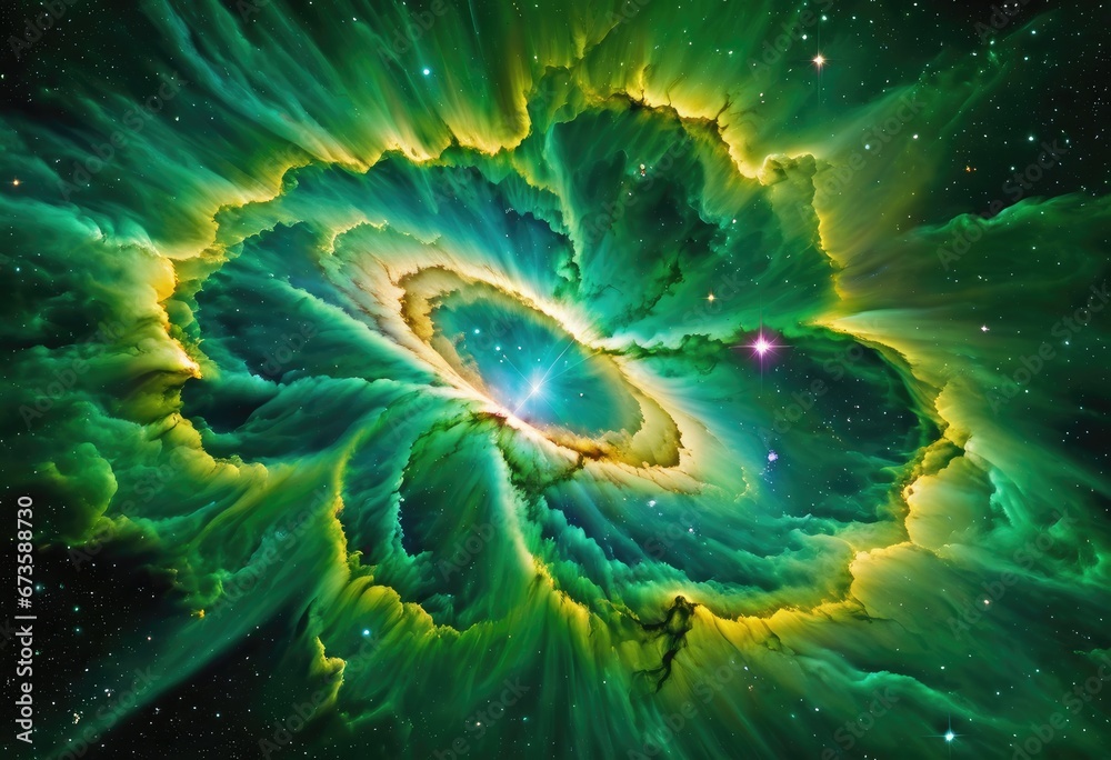 A supernova background wallpaper with a green and yellow space galaxy ...