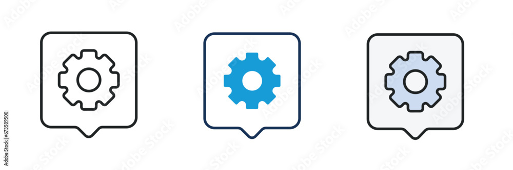 System update icon. Line, glyph and filled outline colorful version ...