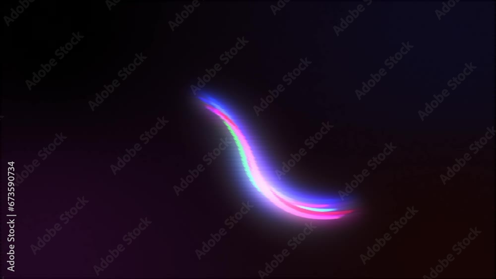 Infinity symbol on black background. colorful neon lines draw moving ...