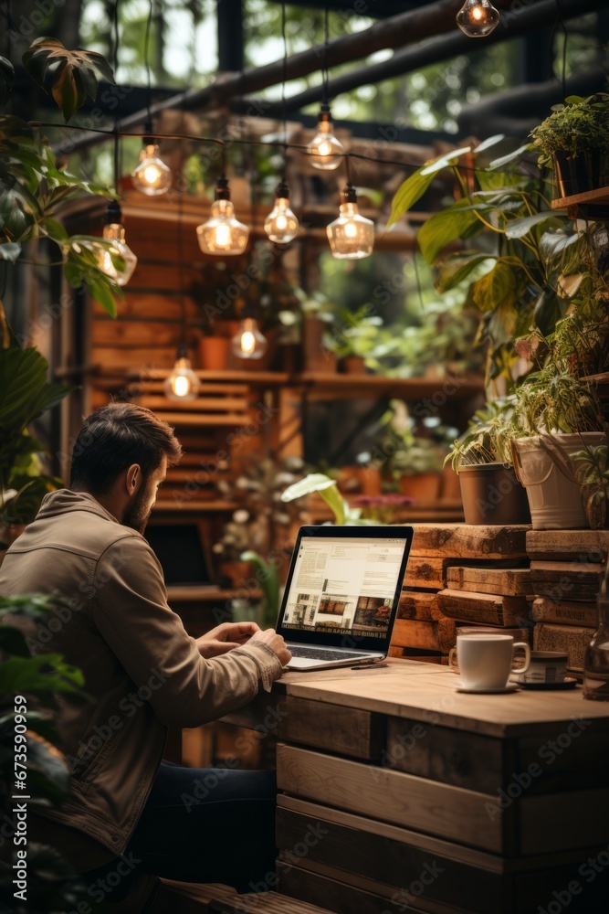 Virtual classroom setup for an educational business webinar, Generative ...