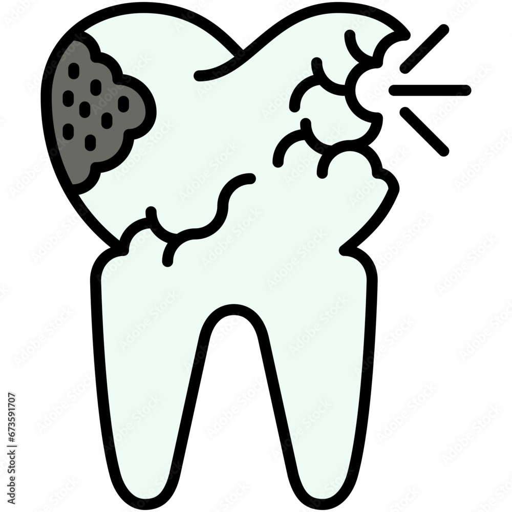 Dental Caries Icon. Plaque Dirty Tooth Symbol Stock Illustration ...