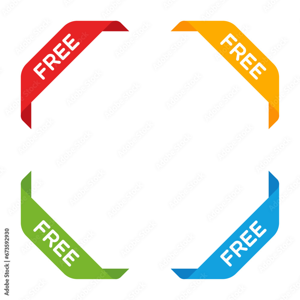 Vector Free Corner Ribbon Labels Stock Vector | Adobe Stock