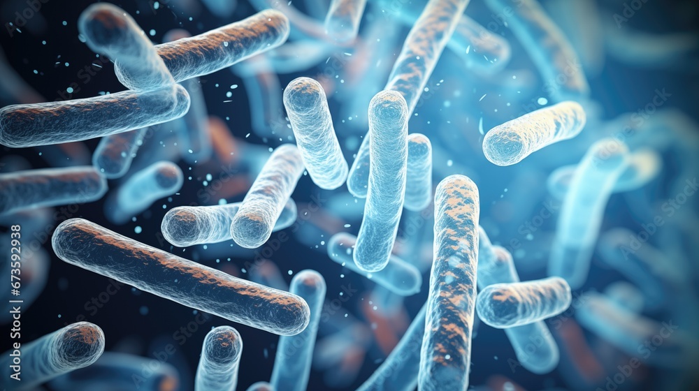 3D illustration of Bacillus anthracis, Gram-positive spore-forming rod ...