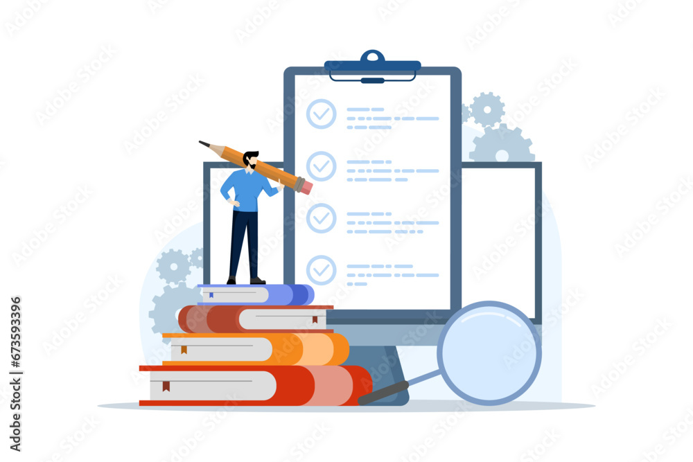 Concept of exam, exam, test, answer, checklist, choose answer ...