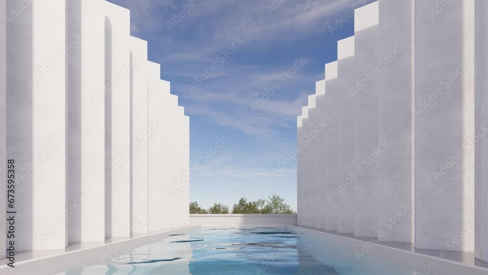 Vidéo Stock Pillar architecture and natural cloud display background ...