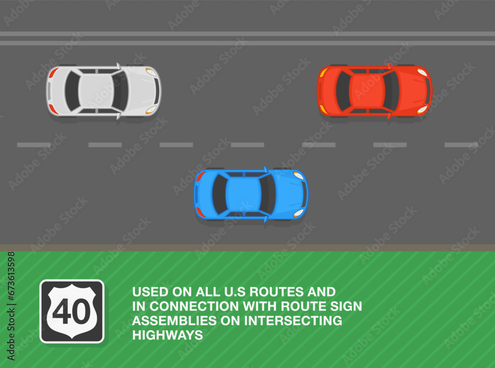 Safety driving tips and rules. United States route marker sign meaning ...