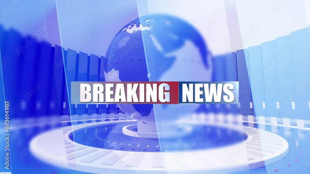 Global Earth Rotating Digital World Breaking News Studio Background For ...