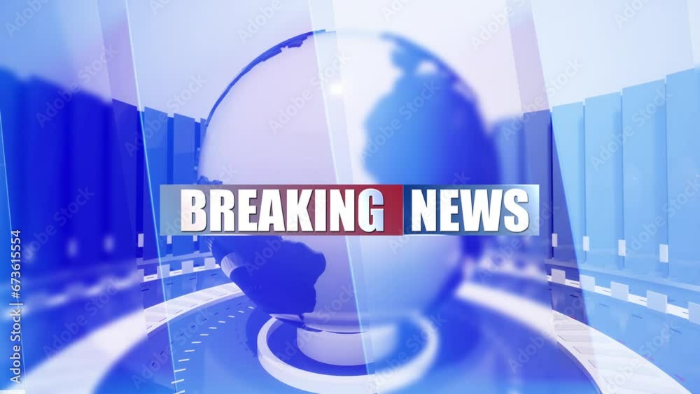 Global Earth Rotating Digital World Breaking News Studio Background For ...