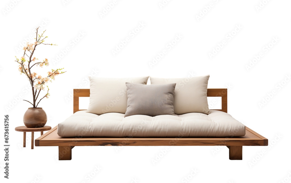 Zen Teak Platform Daybed, Outdoor daybed isolated on transparent ...