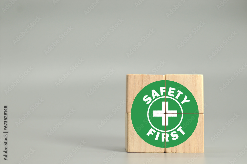 Employees safety awareness at workplace,safety banner,Safety first ...