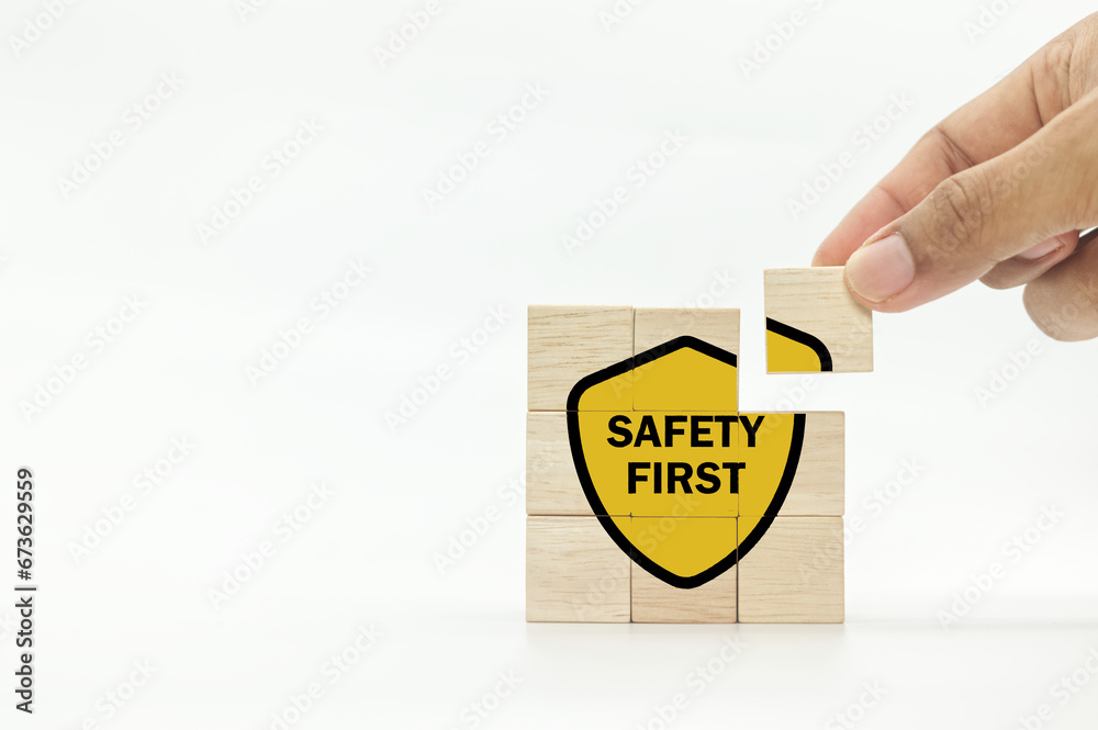Employees safety awareness at workplace,safety banner,Safety first ...