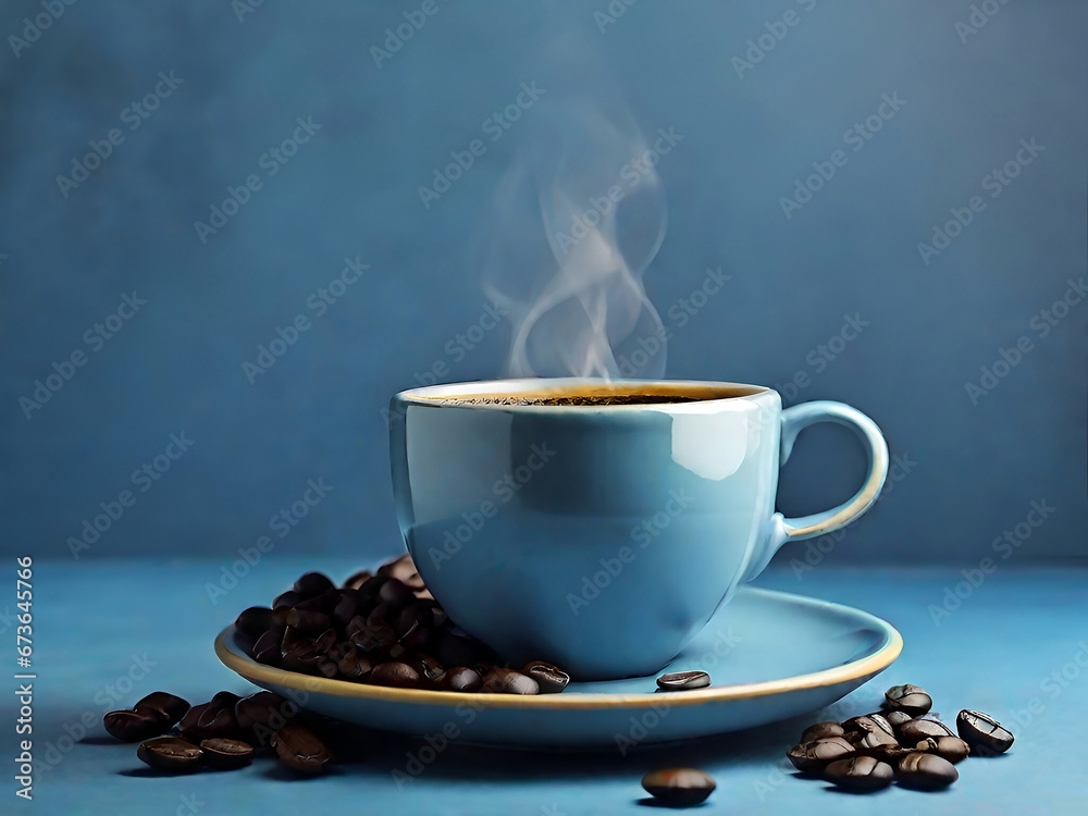 Blue Monday design with wooden cubes and crying mug Ai generated art ...