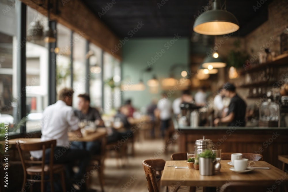 Blur coffee shop or cafe restaurant, Blurred restaurant background with ...