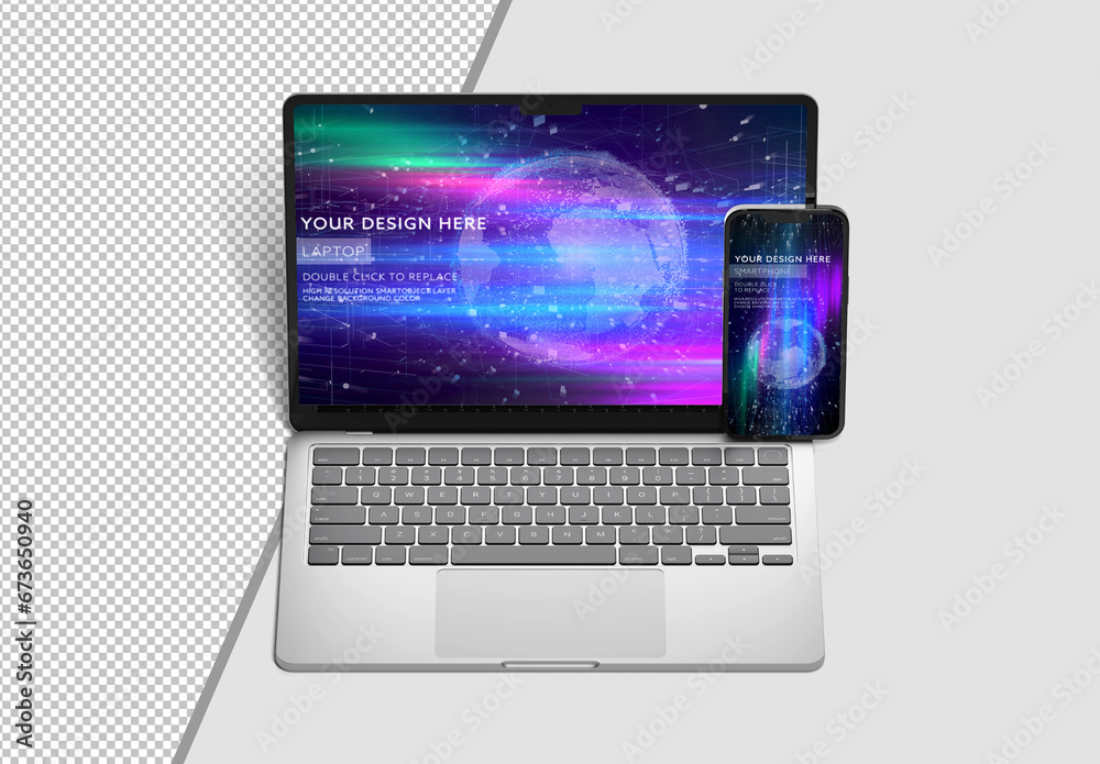 Customisable mock up of modern devices with Generative AI Stock ...