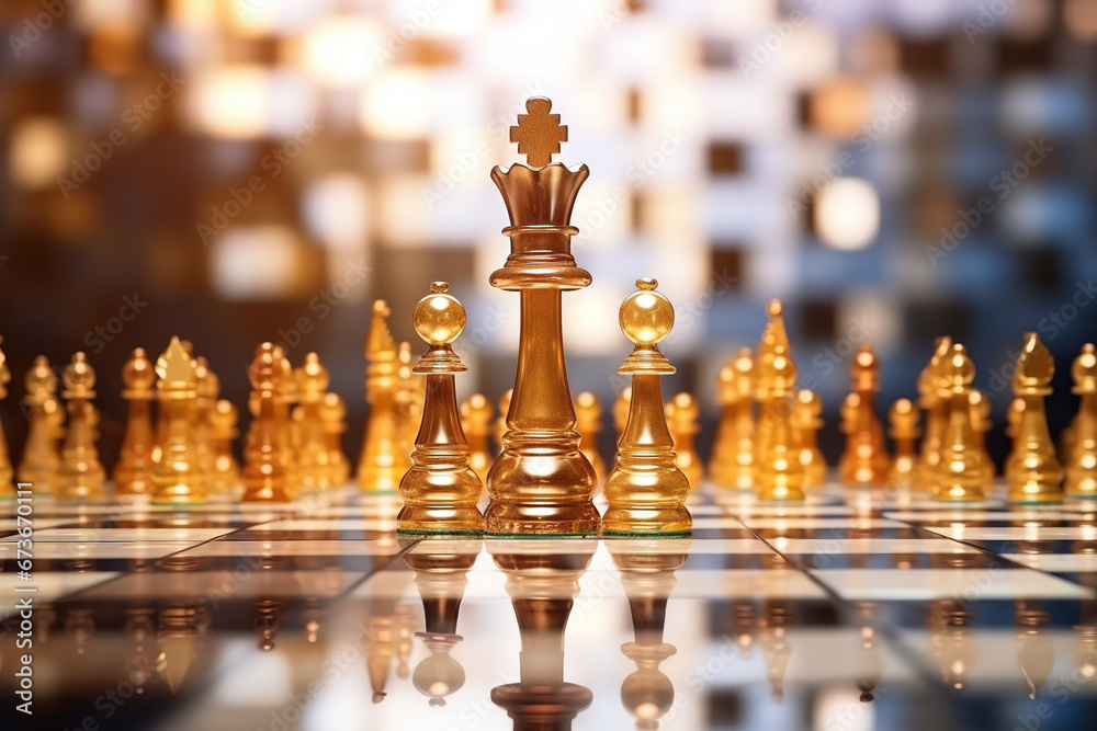 Gold queen is the leader of the chess in the game on board. Business ...