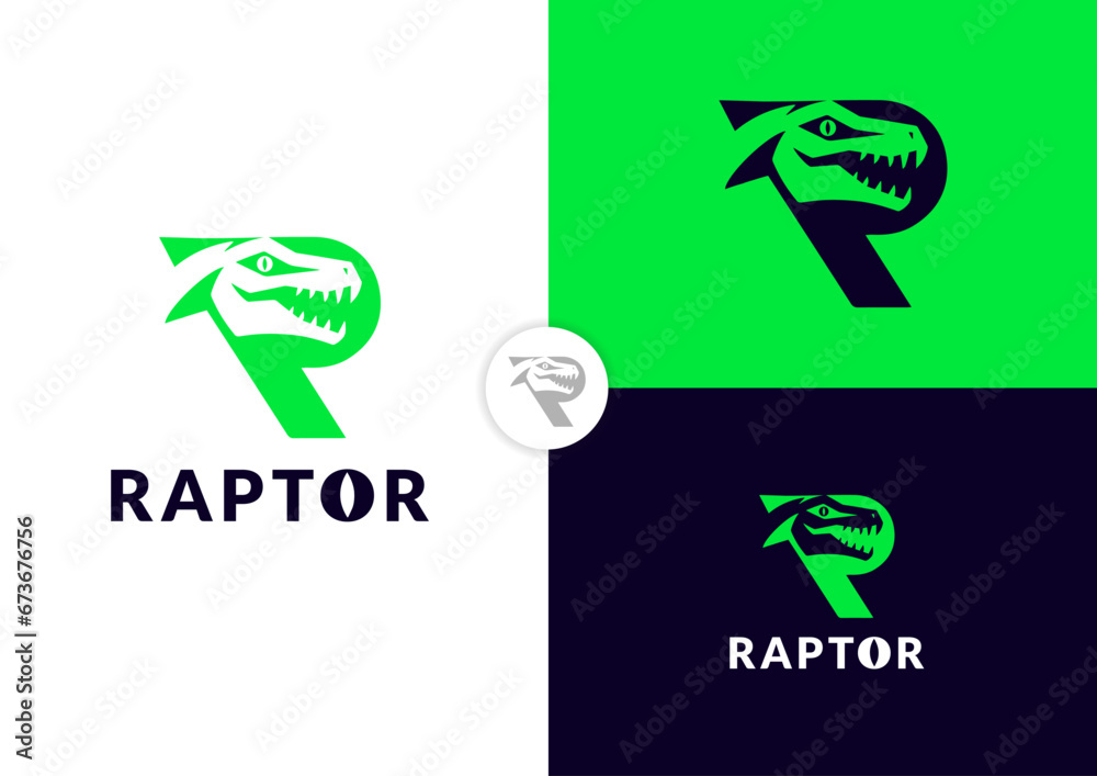 Vector r raptor logo design concept Stock Vector | Adobe Stock