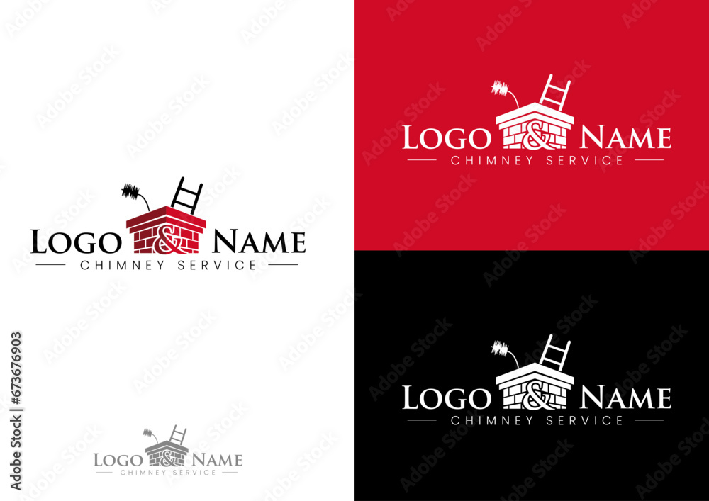 Vector chimney service logo design concept Stock Vector | Adobe Stock