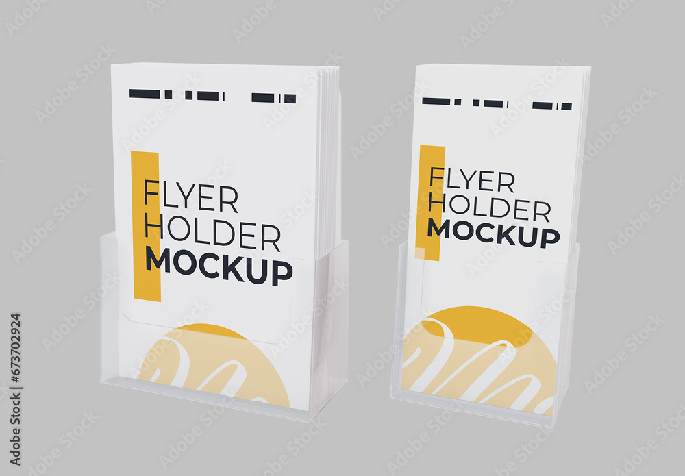 Bold and Thing Flyer Holder wiht a Perspective View Stock Template ...