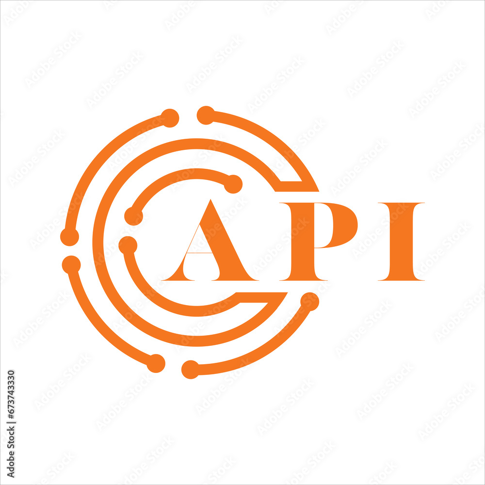 API letter design.API letter technology logo design on white background.API Monogram logo design ...