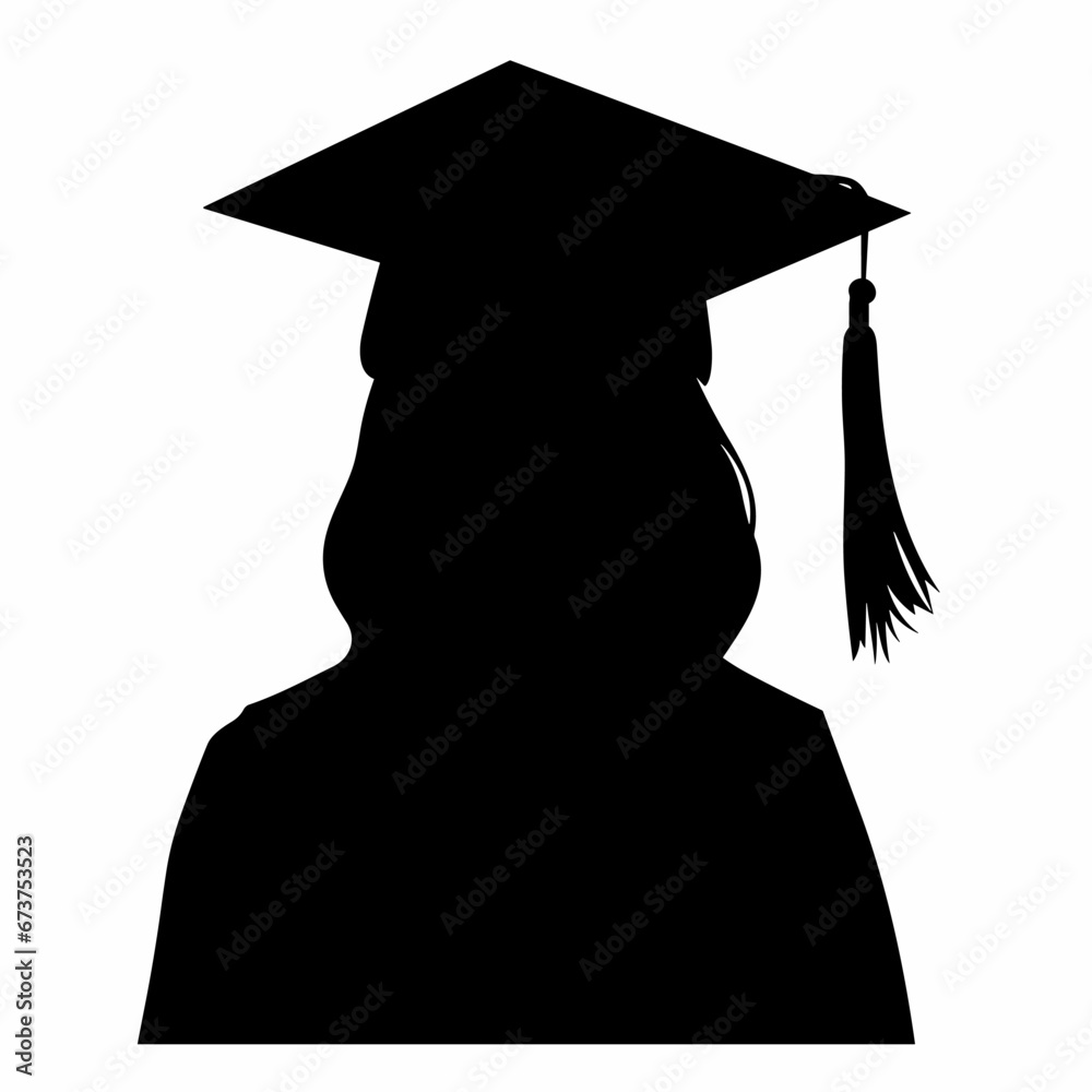 Graduate student black icon on white background. Graduate student ...