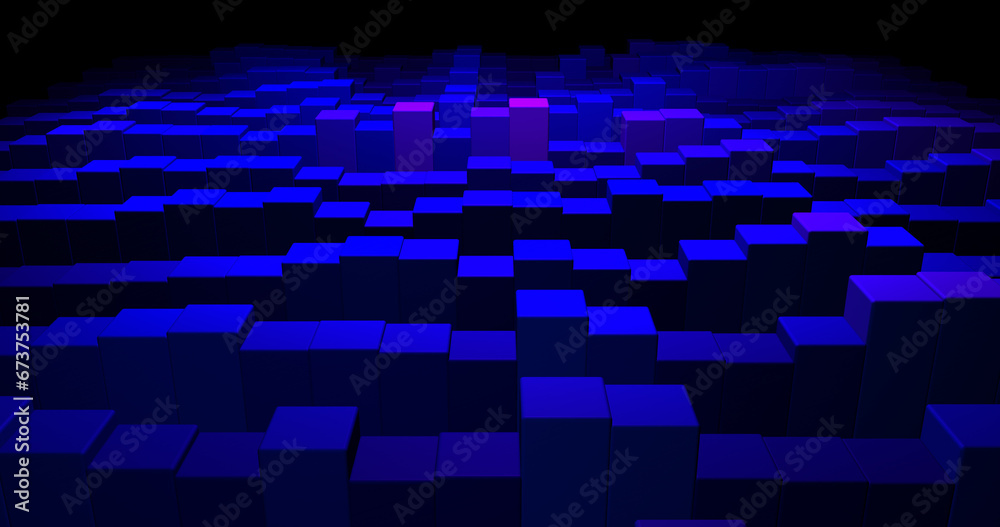 4k dark blue abstract array background. Layout 3d dynamic flyer ...