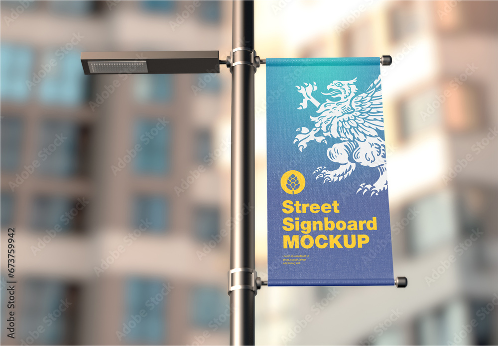 Street Banner Mockup Stock Template | Adobe Stock
