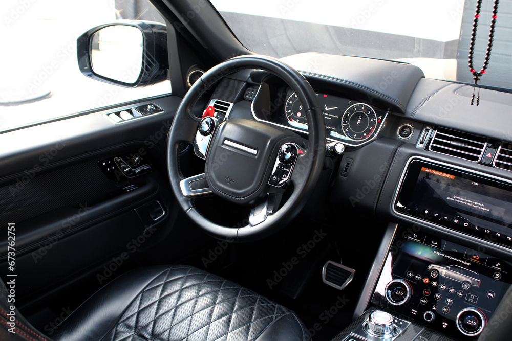 Vinnytsia, Ukraine; November 02, 2023. Black Land Rover Range Rover ...