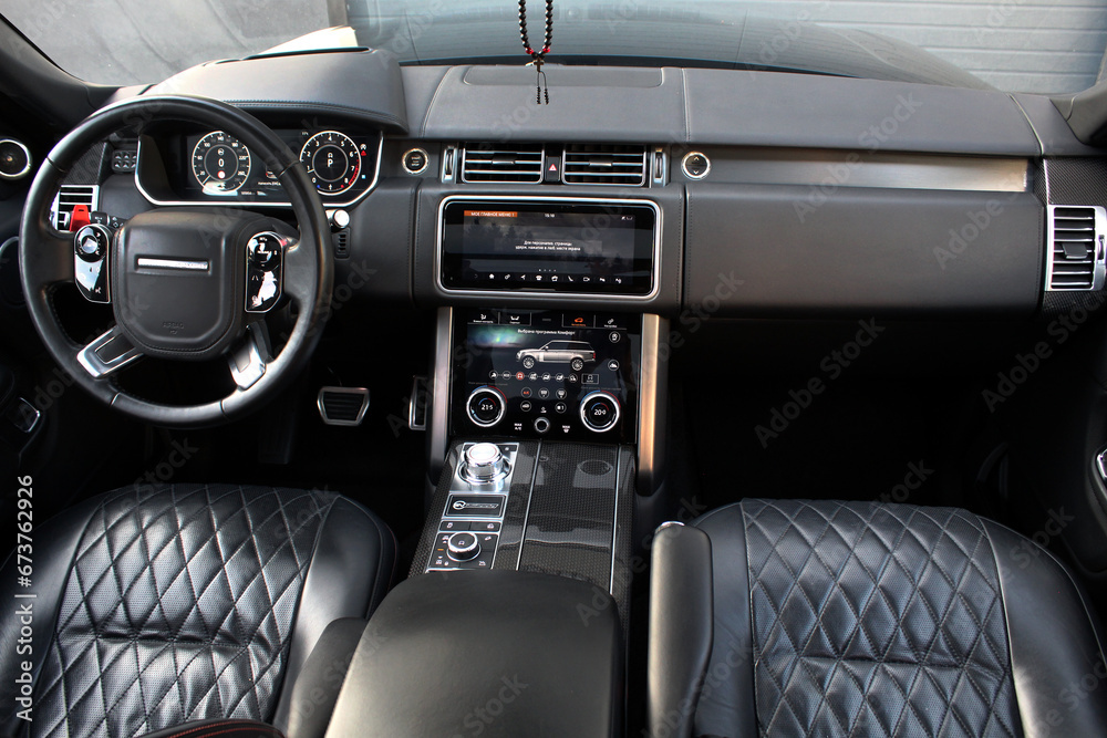 Vinnytsia, Ukraine; November 02, 2023. Black Land Rover Range Rover ...