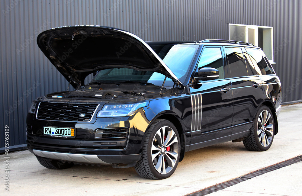 Vinnytsia, Ukraine; November 02, 2023. Black Land Rover Range Rover SV ...