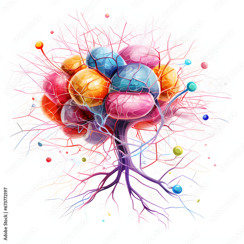 neurotransmitter in the brain isolated on transparent or white ...