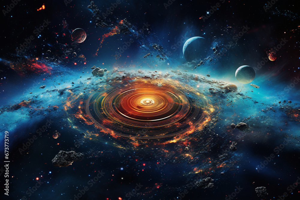 80s album cover nebula dreams music notes vinyl records flying thru the ...