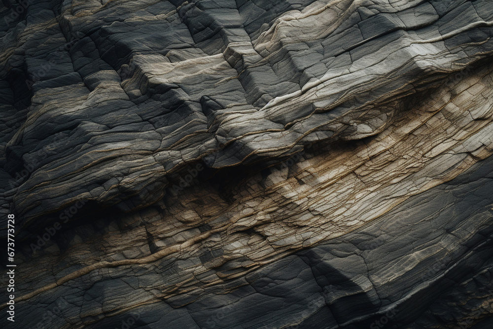 Shot of close-up of structured lines on a sedimentary rock , stock ...