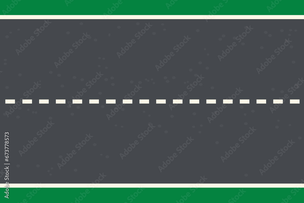 Asphalt road with white line of traffic lane. Highway with dotted line ...