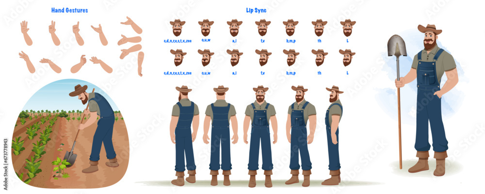 Handyman, builder Character Creation and Animation Pack, Man Wearing ...