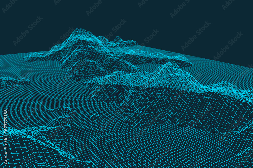 Dress your devices in the future with this wireframe landscape, a 3D ...