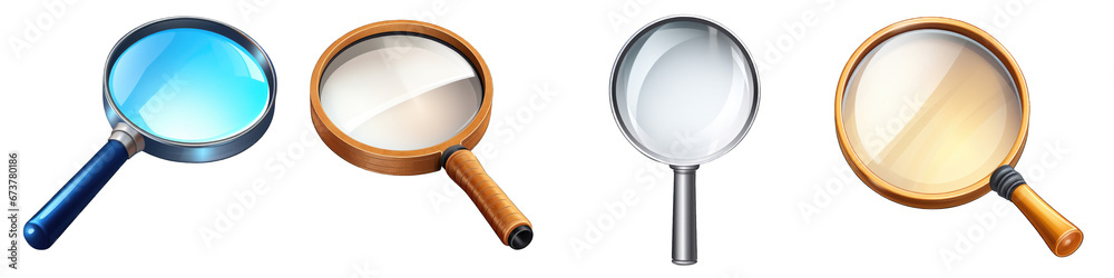 Magnifier clipart collection, vector, icons isolated on transparent ...