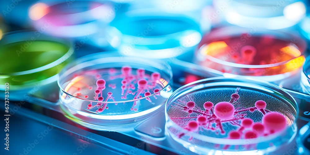 Rendering Of Human Cell Cell-Culture Images Bacteria in a petri dish ...