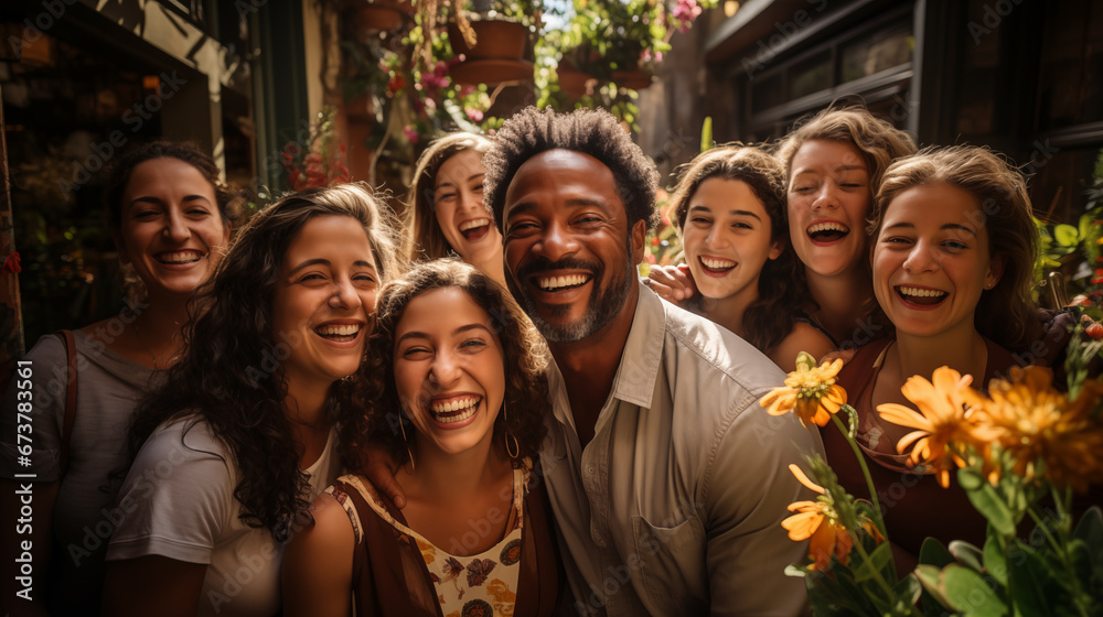Family Reunion Hug: A family coming together for a big group hug ...