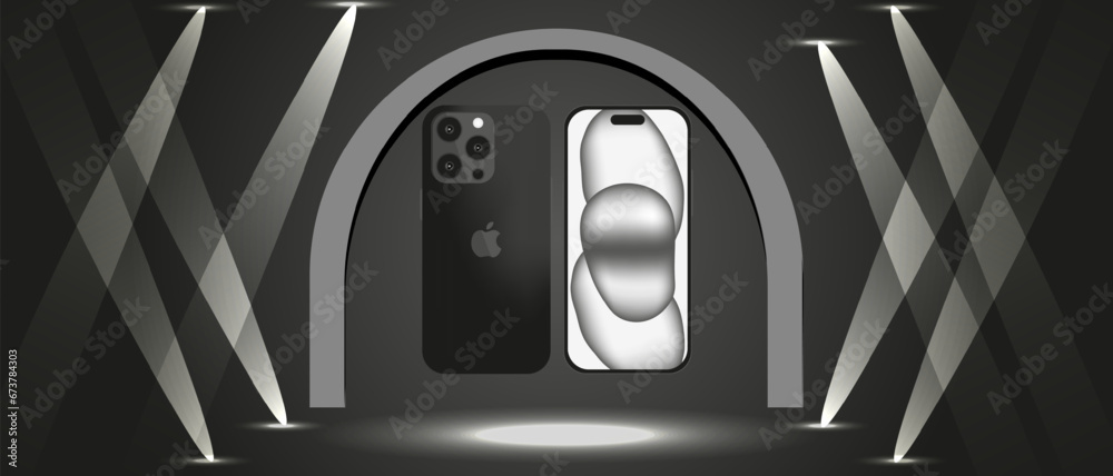 11-06-2023 Kyiv Ukraine Big horizontal Presentation Black Iphone 15 ...