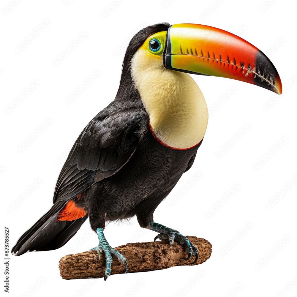 Beautiful animals Toucan toco , Ramphastos toco, isolated on a ...