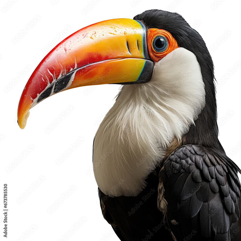Beautiful animals Toucan toco , Ramphastos toco, isolated on a ...