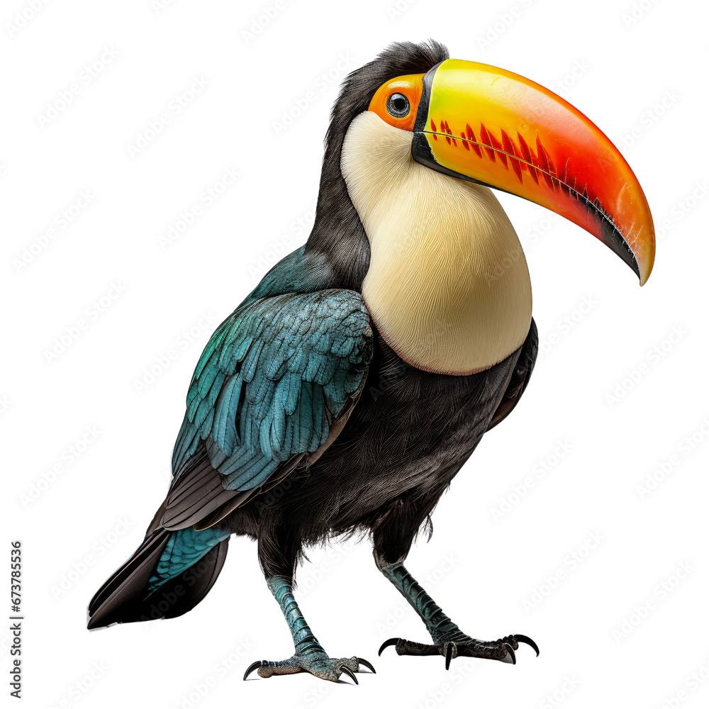 Beautiful animals Toucan toco , Ramphastos toco, isolated on a ...