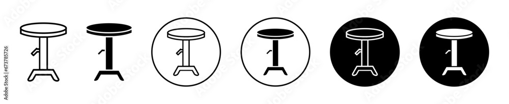 Vecteur Stock Stool vector icon set. Three leg stool sign for UI ...