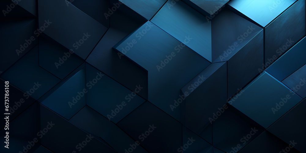 Blue Geometric Abstract Art A Fusion Of 3d Patterns For Cover Design ...