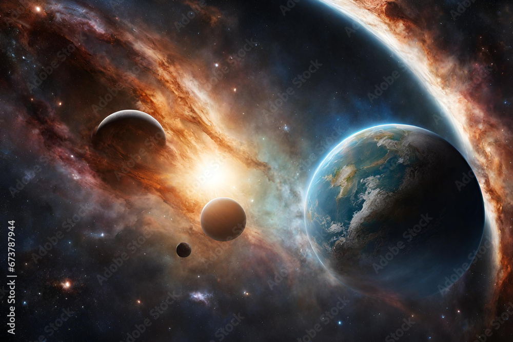 earth and sun, Skyward science detailed background of total lunar and ...