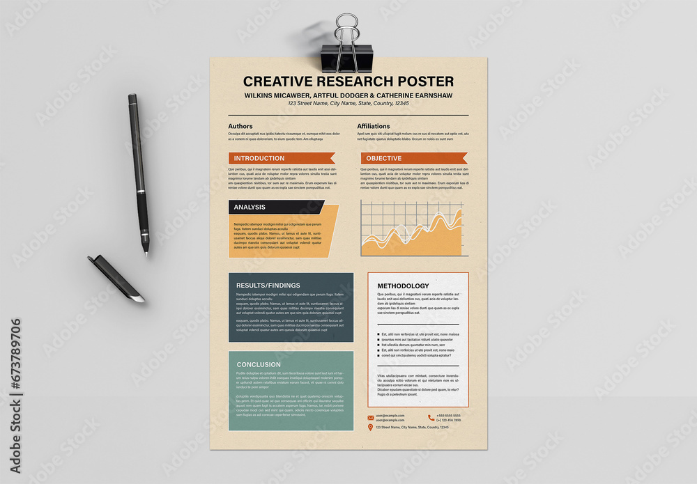 Creative Research Case Study Poster Template Stock Template | Adobe Stock