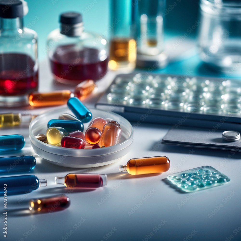 Abstract medical wallpapers with tablets and capsules Stock Photo ...