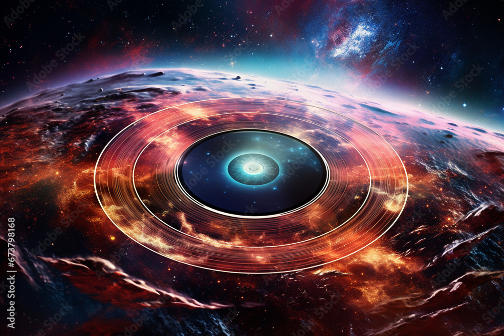 80s album cover nebula dreams music notes vinyl records flying thru the ...