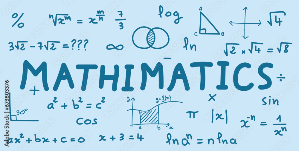 Scientific background with mathematical formulas. Mathematics equations ...